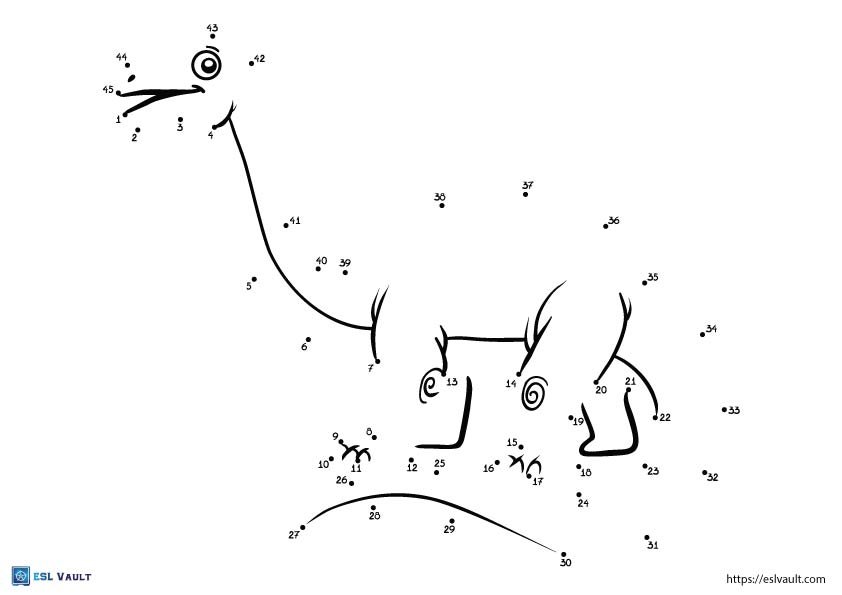 10 free printable dinosaur dot to dot pages - ESL Vault