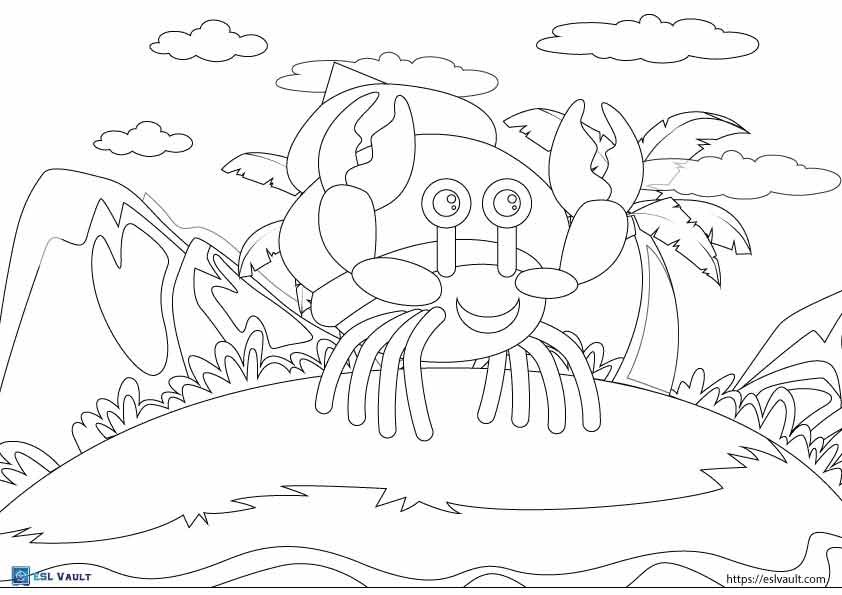 20 interesting crab coloring pages - ESL Vault