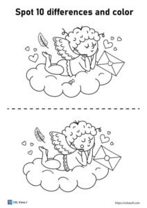 10 free printable spot the difference coloring pages - ESL Vault