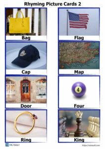 40 free printable rhyming picture cards - ESL Vault
