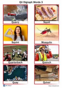 32 free QU words with pictures - ESL Vault
