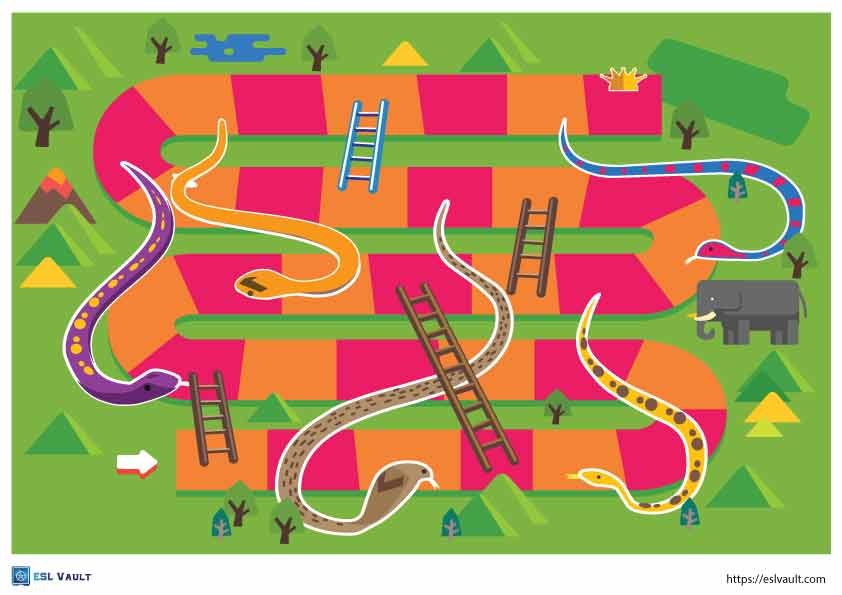 10 free PDF snakes and ladders printables - ESL Vault