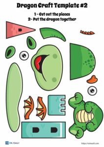 4 free printable dragon craft templates - ESL Vault