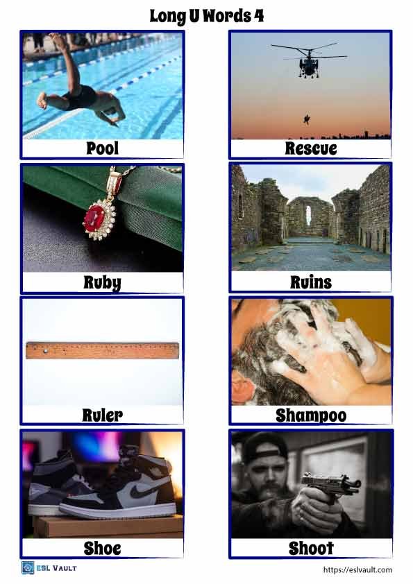 48 free long u words with pictures - ESL Vault