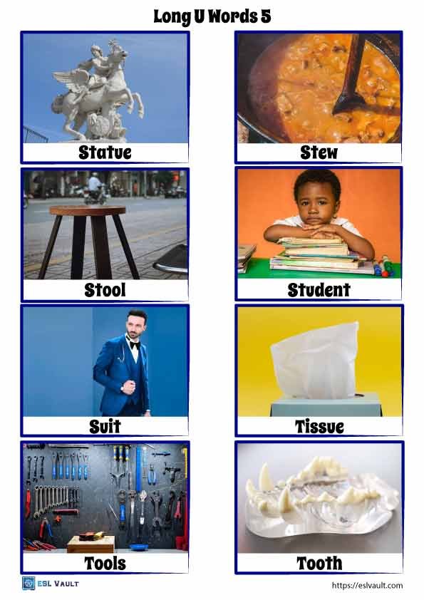 48 free long u words with pictures - ESL Vault