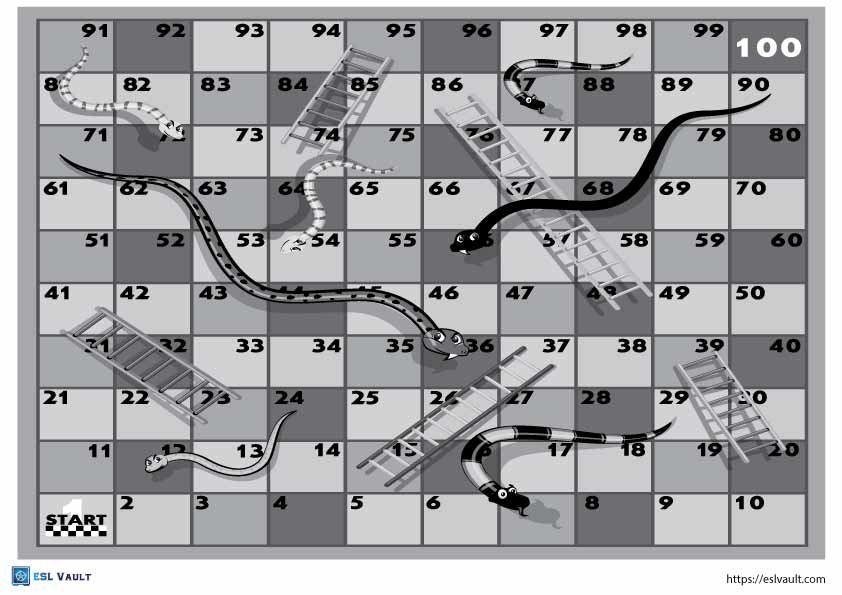 10 free PDF snakes and ladders printables - ESL Vault