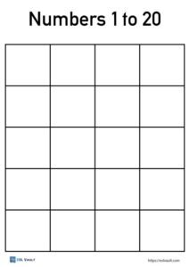 Free number chart 1-20 - ESL Vault