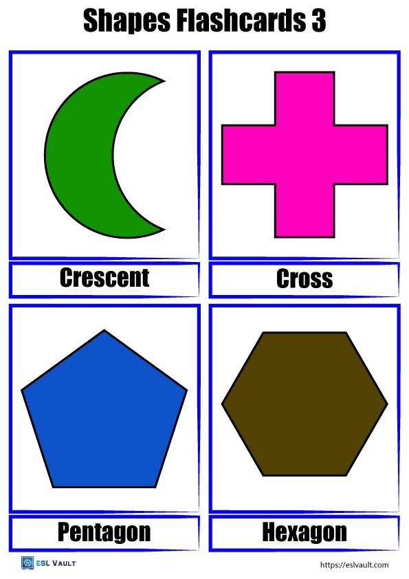 20 Free Printable Shapes Flashcards ESL Vault
