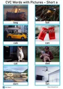88 free printable CVC words with pictures - ESL Vault