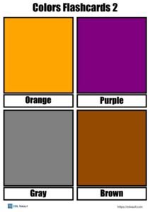 28 free colors flashcards (PDF) - ESL Vault
