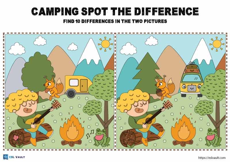 10 Free camping worksheets for kids - ESL Vault