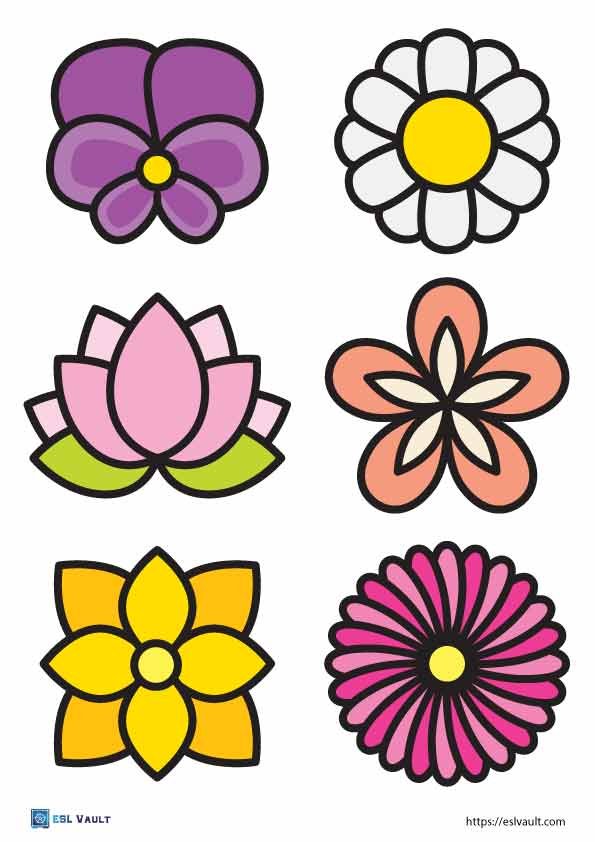 120 Free Printable Flowers To Cut Out PDF ESL Vault