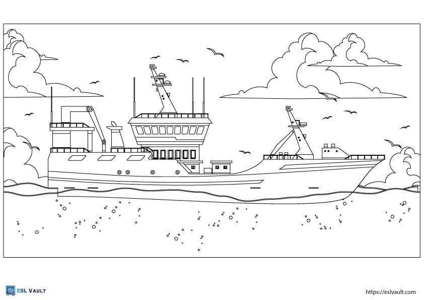 21 Free ship coloring pages - ESL Vault