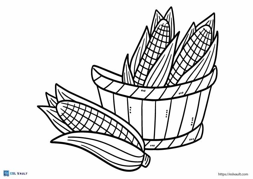 14 Free corn coloring pages (PDF) - ESL Vault