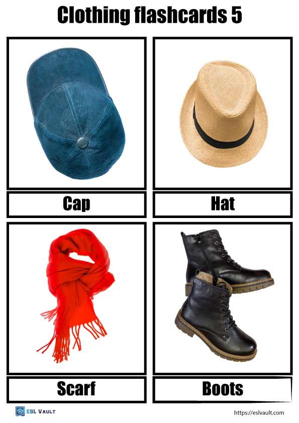 36 Free printable clothing flashcards (PDF) - ESL Vault