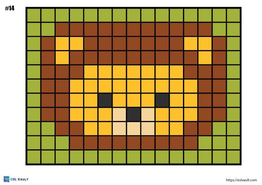 15 Free pixel art color by number pages (PDF) - ESL Vault