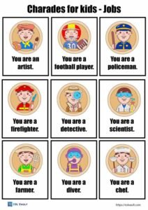 Free charades for kids printables (153 cards) - ESL Vault