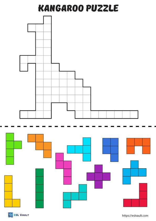 Free printable Tetris puzzles and shapes (15 PDFs) - ESL Vault