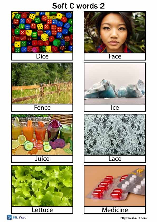 Soft C words - words list and pictures - ESL Vault Soft C words - words list and pictures - ESL Vault