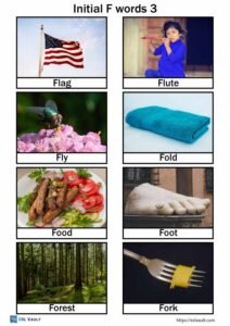 Initial F words list and 32 free pictures - ESL Vault