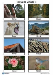 Initial R words - Free PDF word list and 32 flashcards