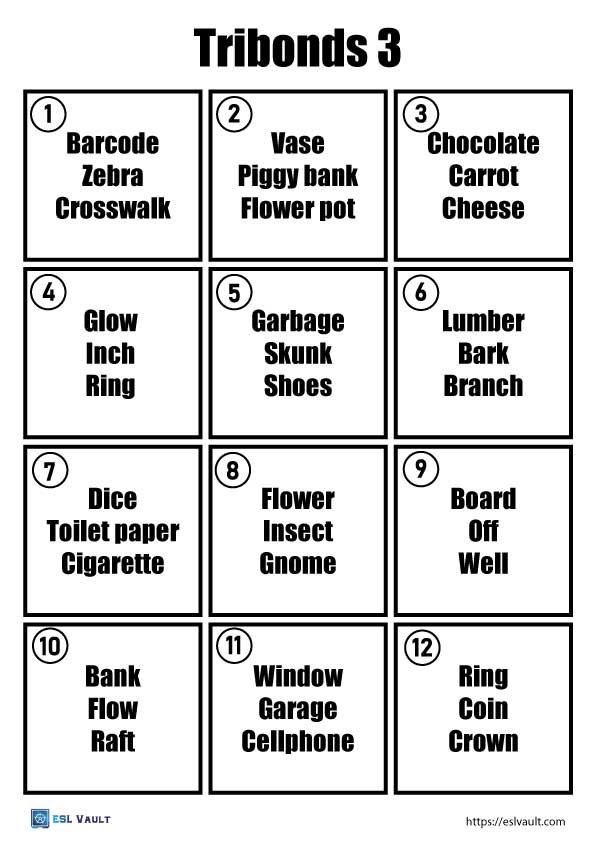 84 Free printable Tribond questions with answers - ESL Vault