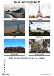 6 Free superlatives game printables (PDF) - ESL Vault