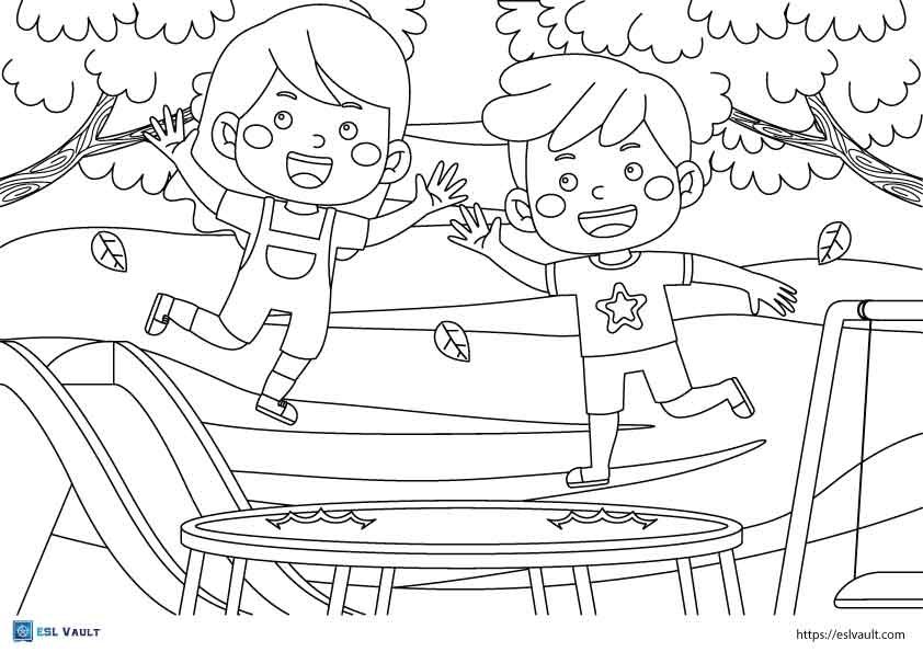 13 Free printable playground coloring pages (PDF)