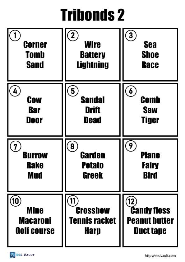 84 Free printable Tribond questions with answers - ESL Vault