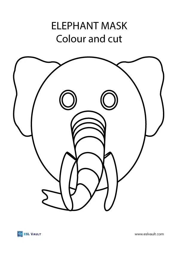 Printable Elephant Masks Coloring Page Woo Jr Kids