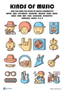 Music vocabulary worksheets - ESL Vault - Free Teaching Resources