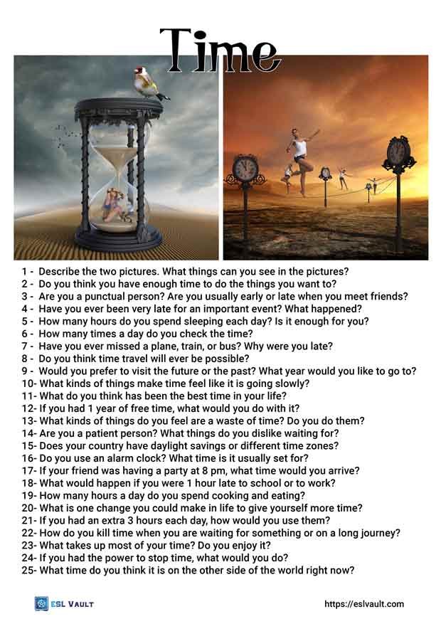 25 Time Conversation Questions ESL Vault
