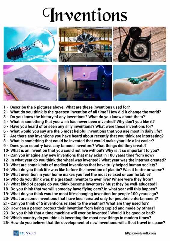 25 Great Inventions Conversation Questions ESL Vault 25 Great Inventions Conversation Questions ESL Vault