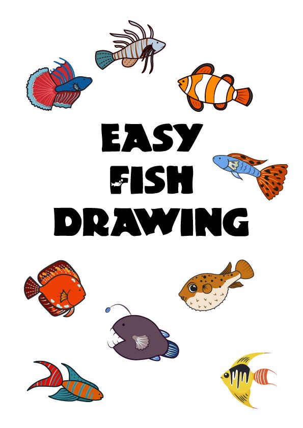 Easy fish drawing step by step (9 free PDFs) - ESL Vault
