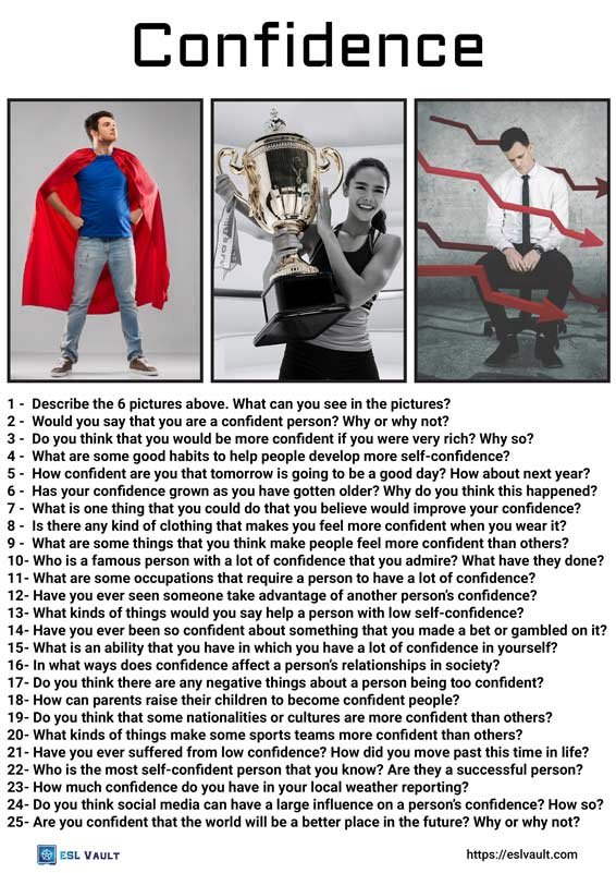 30 Conversation questions about confidence - ESL Vault